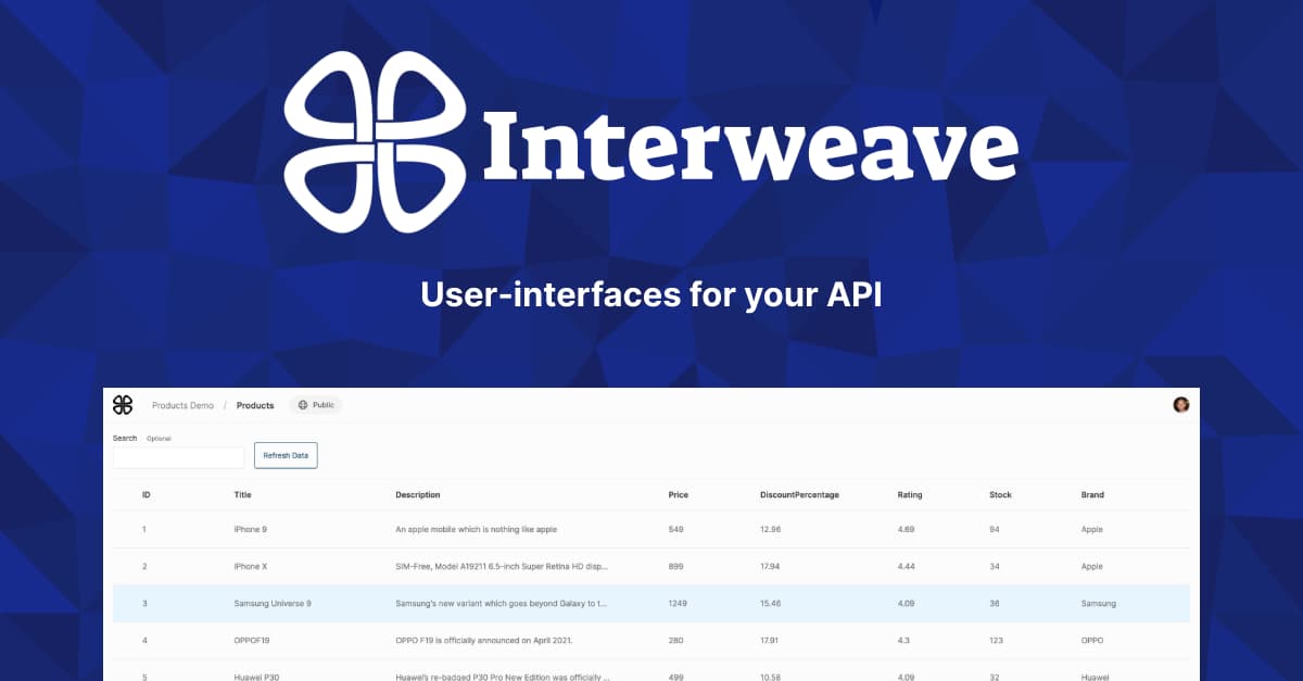 Interweave | User‑interfaces for your API